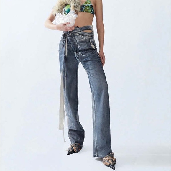 Ottolinger | Jeans | Nwt Ottolinger Signature Wrap Jeans In Blue Paint ...
